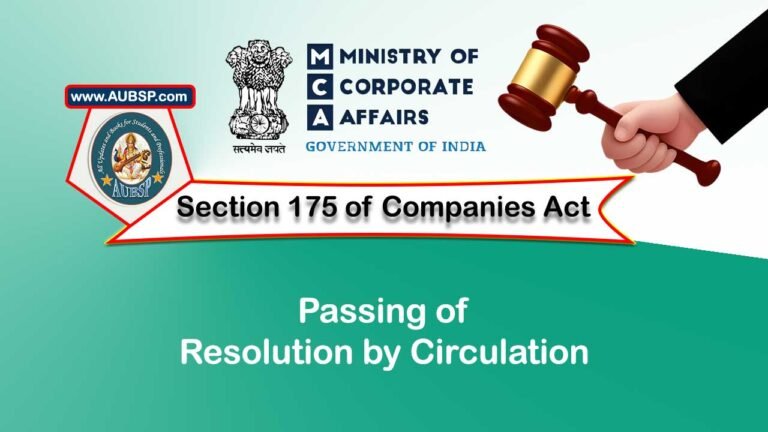 Section 175 Passing of resolution by circulation – Companies Act 2013 ...