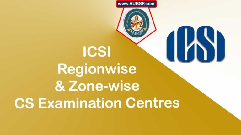 ICSI Exam Centres for CS June 2025 Examinations – AUBSP