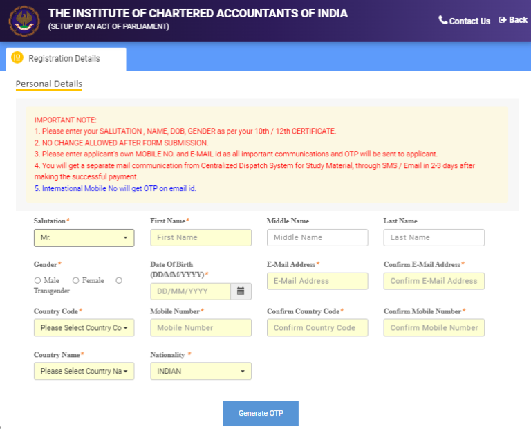 ICAI CA May 2026 Exam Form: Last Date, Late Fee and Correction Window ...