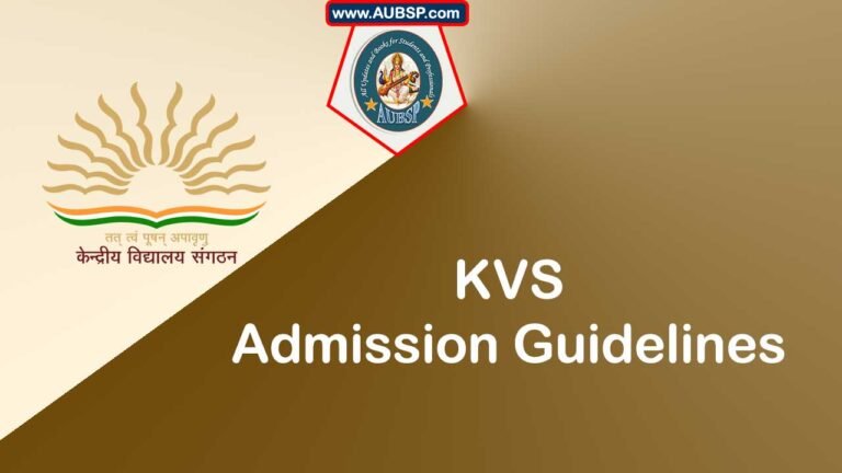KVS Admission Guidelines 2025 – AUBSP