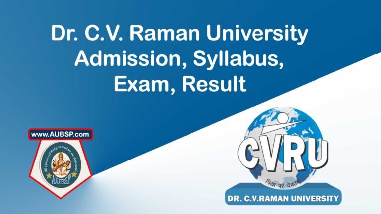 Dr. C.V. Raman University Admission 2025: Courses, Fees, Syllabus ...