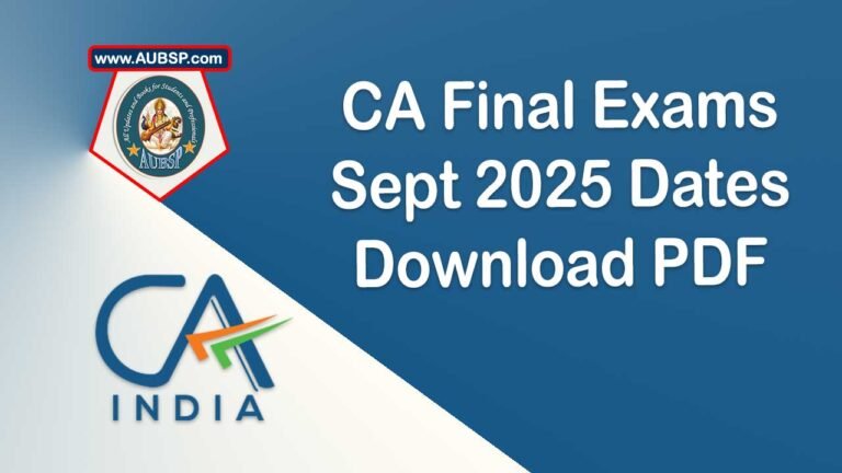 ICAI CA Final Exam September 2025: Dates, Fees, Application, and ...