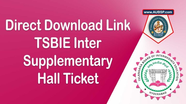 TSBIE Inter Supplementary Hall Ticket 2025 (Out): Download Telangana ...