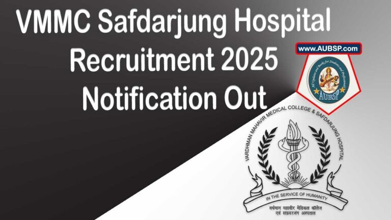 VMMC Safdarjung Hospital Junior Resident (Non-PG) MBBS Recruitment 2025 ...