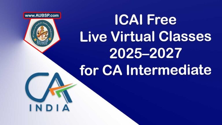 ICAI Free Live Virtual Classes 2025–2027 for CA Intermediate | Schedule ...